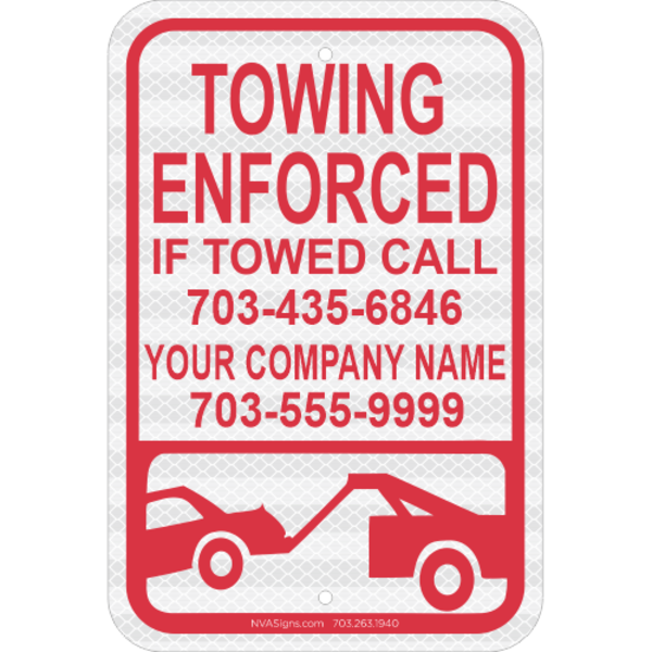Tow Signs Based on Location - NVA Signs & Striping