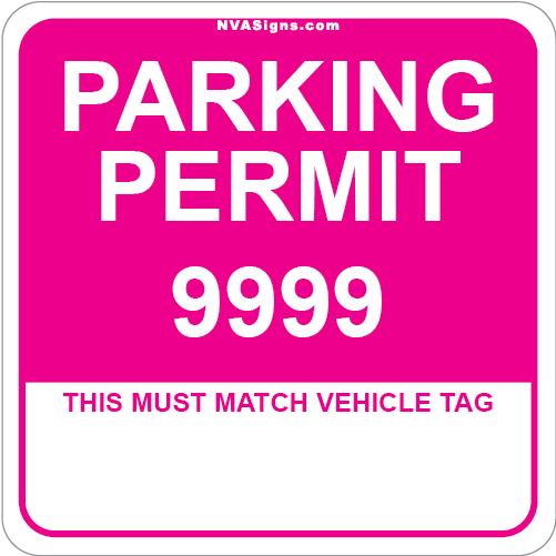 Standard Full Color Square Permit w/Tag - NVA Signs & Striping