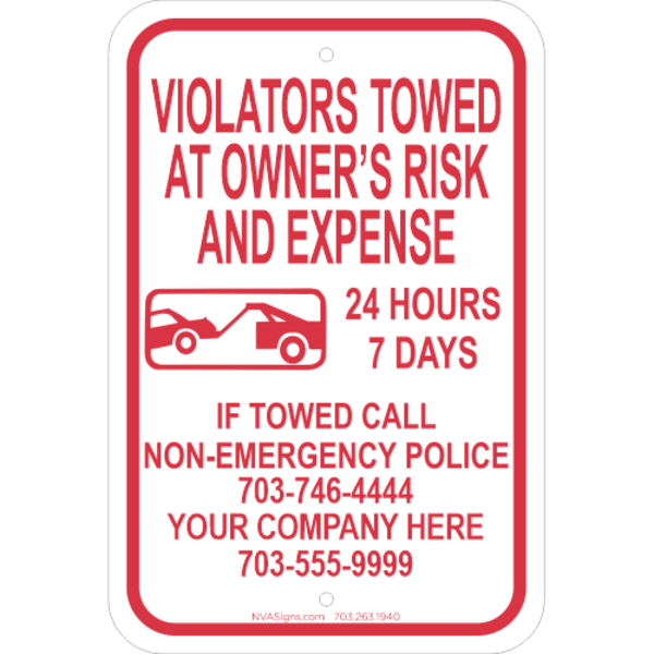 Tow Signs Based on Location - NVA Signs & Striping