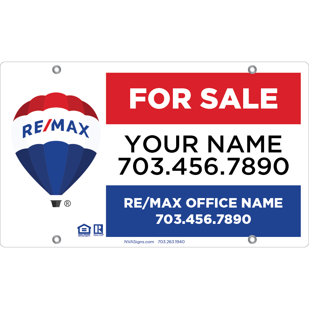 REMAX 18" x 30" Listing Sign - NVA Signs & Striping