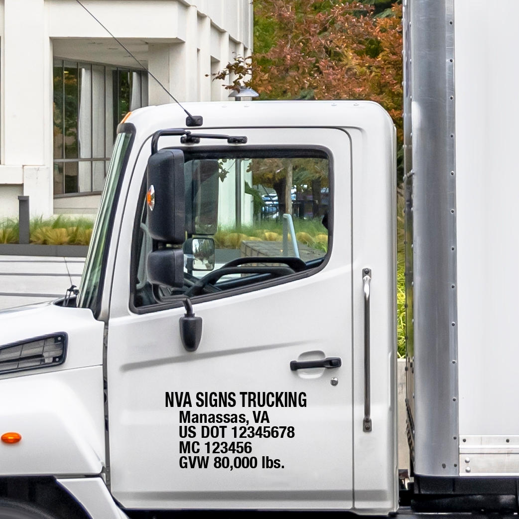 Trucking Information Decals - NVA Signs & Striping