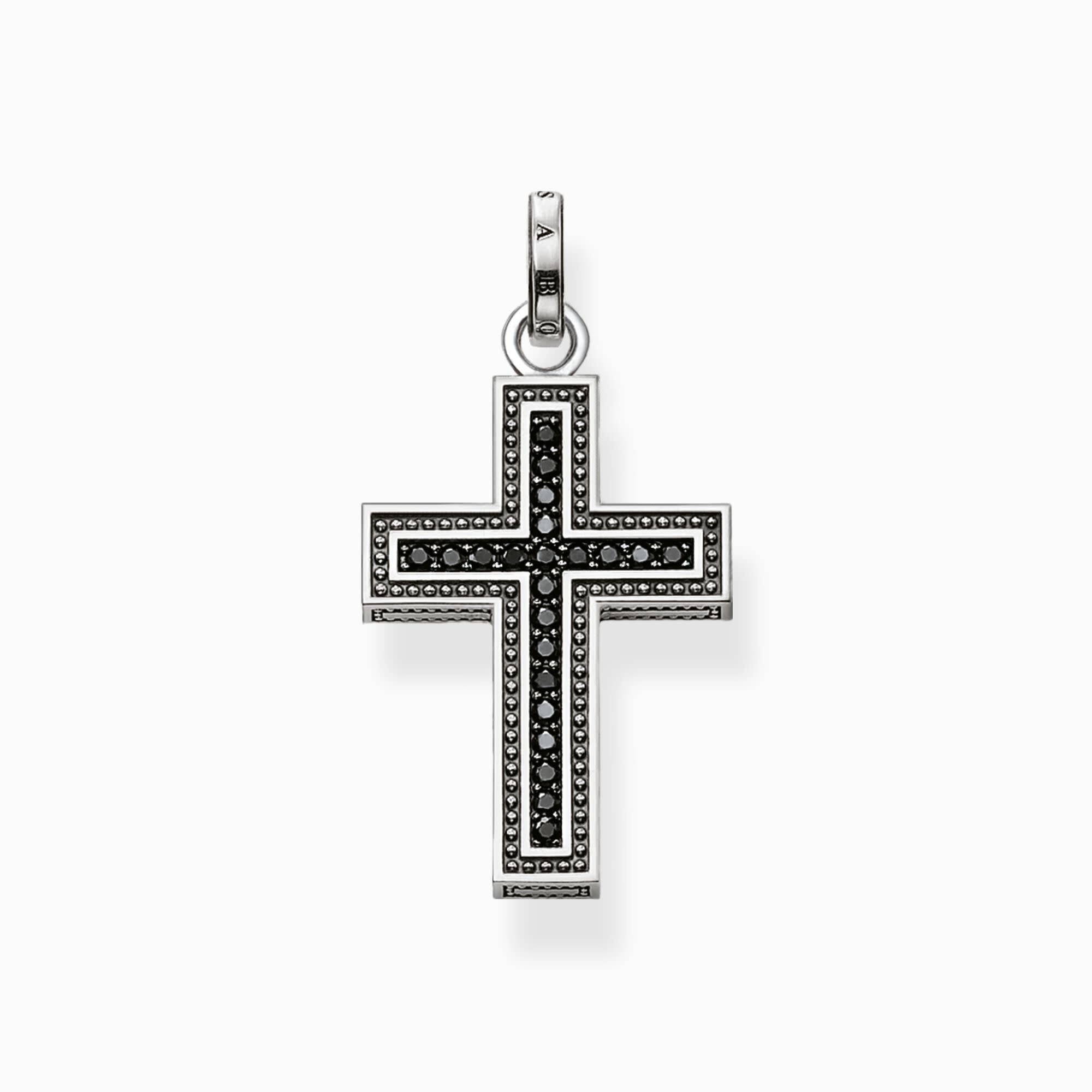 Thomas Sabo Black Pave Cross Pendant - Spicer Cole Fine Jewellers