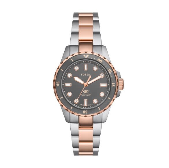 Fossil Blue Dive Three-Hand Two-Tone Stainless Steel Watch - Spicer ...