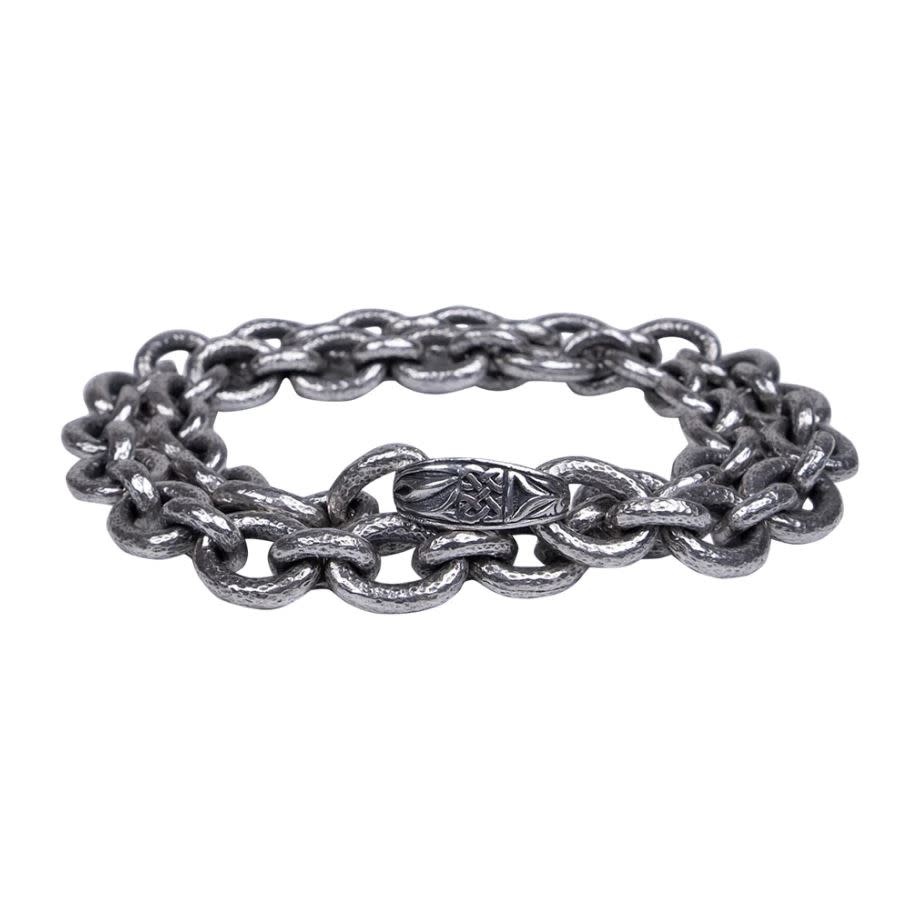 Silver Heavy Small Hammered Oval Link Chain - Handmande - 24" - Spicer ...