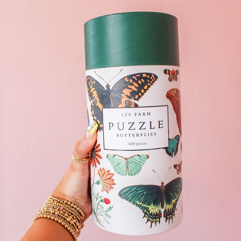 Butterflies Puzzle – 500 Pc Tube with Vintage Illustrations - Keaton Place