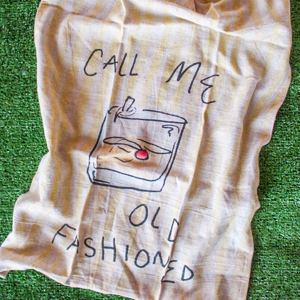 Linen Bar Towel/Cocktail Theme old fashioned - Keaton Place