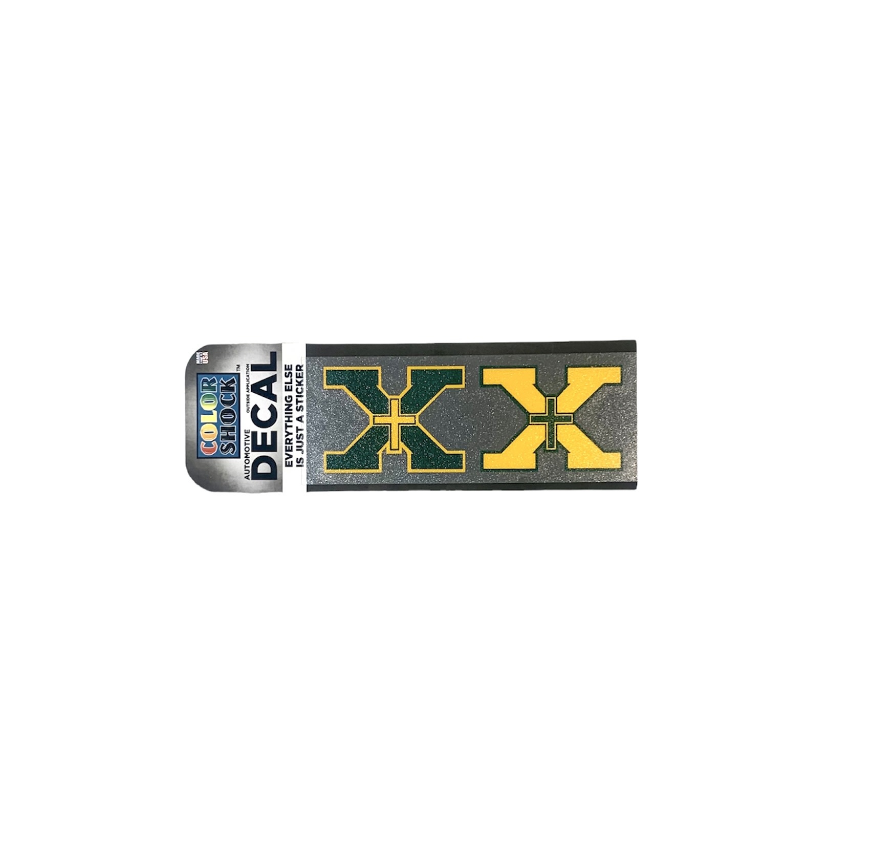 Color Shock Auto Decal - Green and Gold X Duo 1.5" x 2" - Saint Xavier ...
