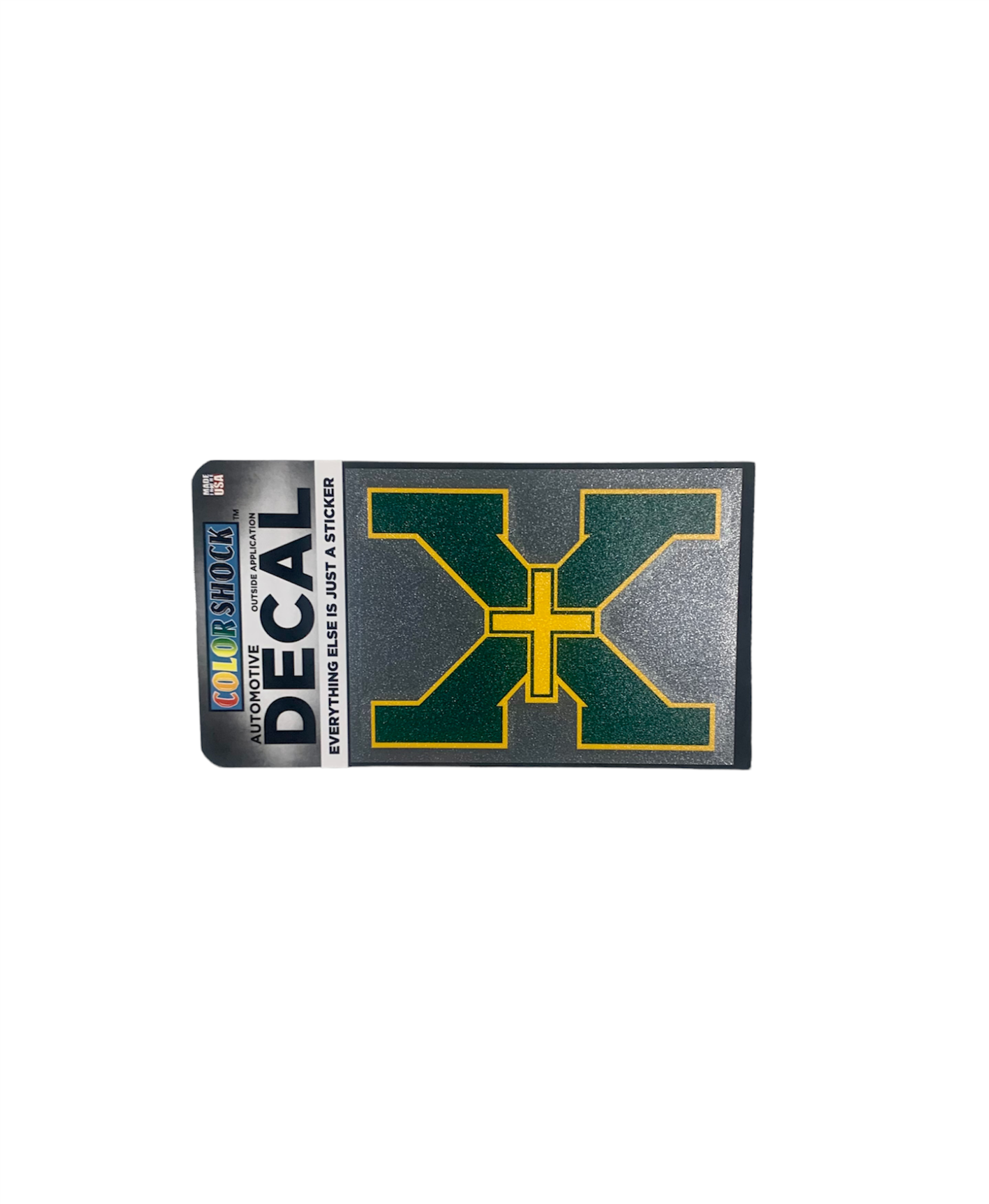 Color Shock Auto Decal - Green X 4.5" x 3.75" - Saint Xavier High School