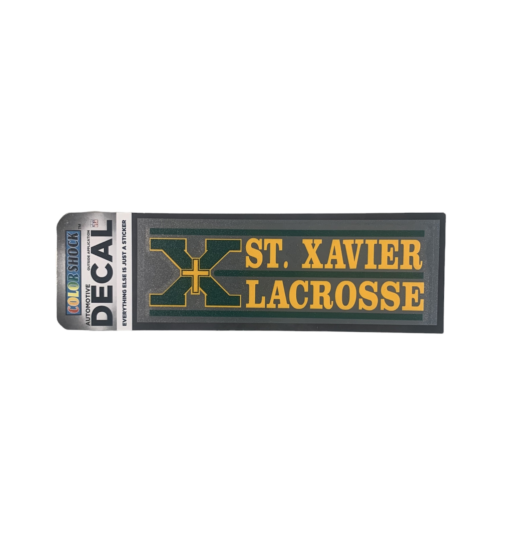 Color Shock Auto Sports (I-Z) Decal - 6.25" x 2" - Saint Xavier High School