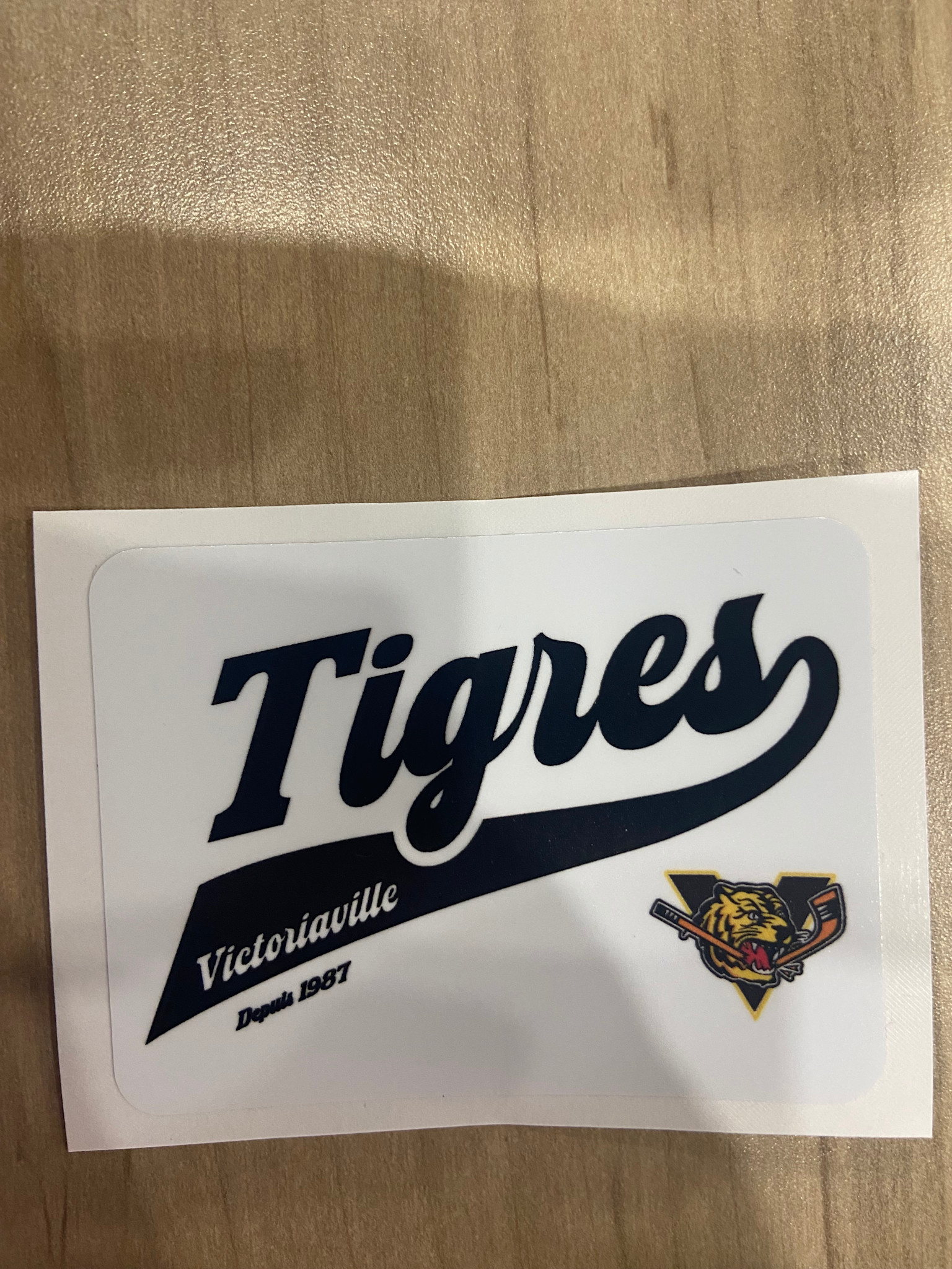 Autocollants Tigres depuis 1987 blanc - Les Tigres de Victoriaville