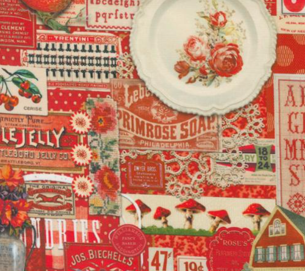 Curated in Color-Red- Per 1/2 meter - Castle Sewing Centre