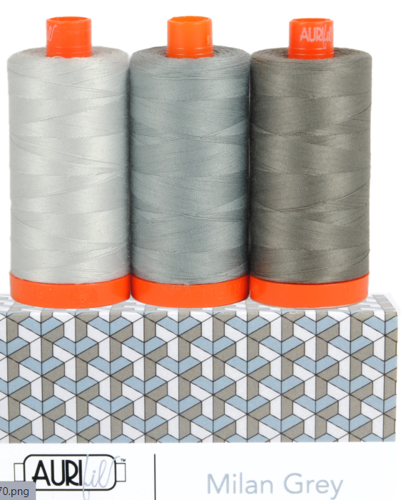 Milan Grey - Aurifil Color Builder 50wt - Castle Sewing Centre