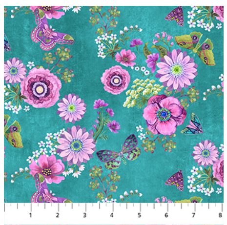 Nightshade Multi Teal per 1/2 meter - Castle Sewing Centre
