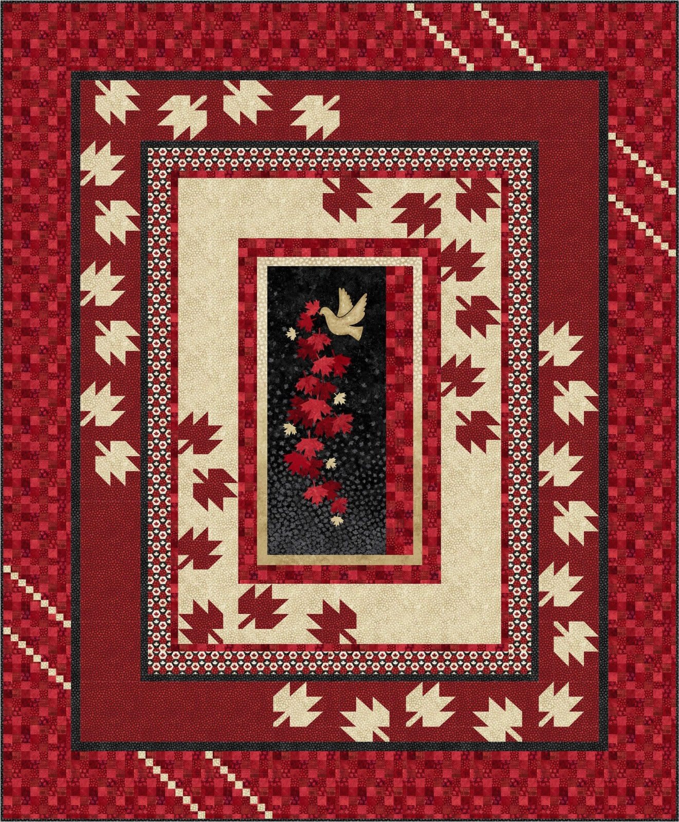 Scattered Leaves Quilt Pattern - Castle Sewing Centre