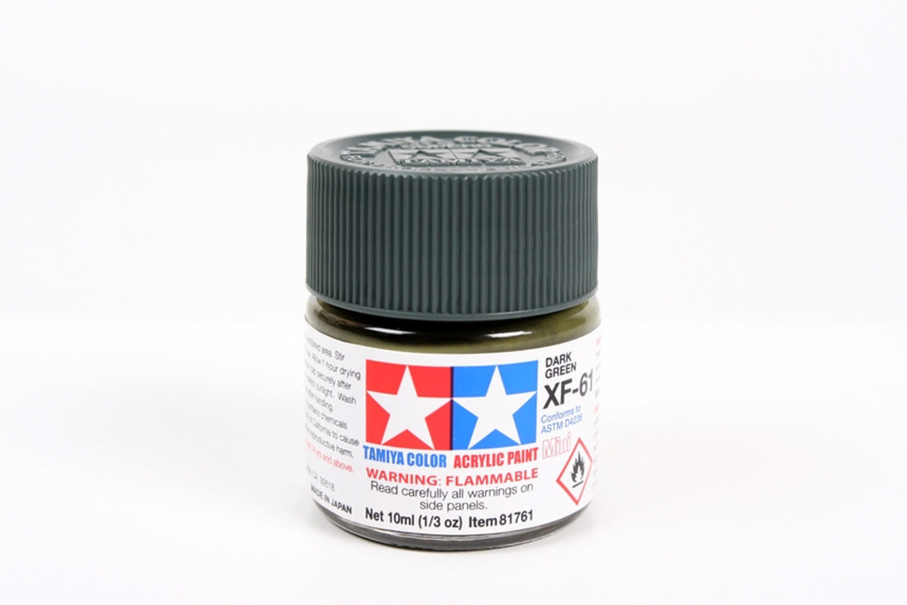 Tamiya TAM81761 Tamiya Acrylic Mini XF-61 Dark Green 10ml (1/3oz ...