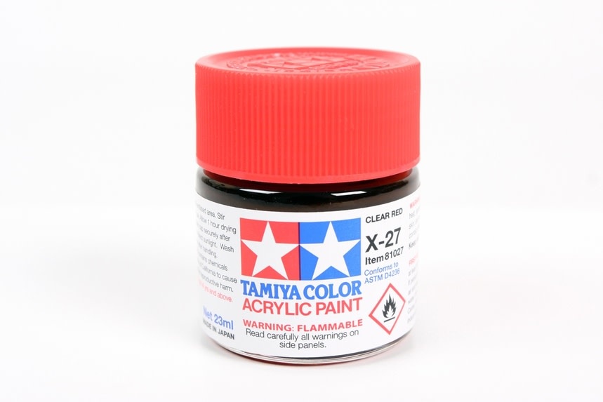 Tamiya TAM81027 Tamiya Acrylic X-27 Gloss Clear Red 23ml - Hobby Action ...