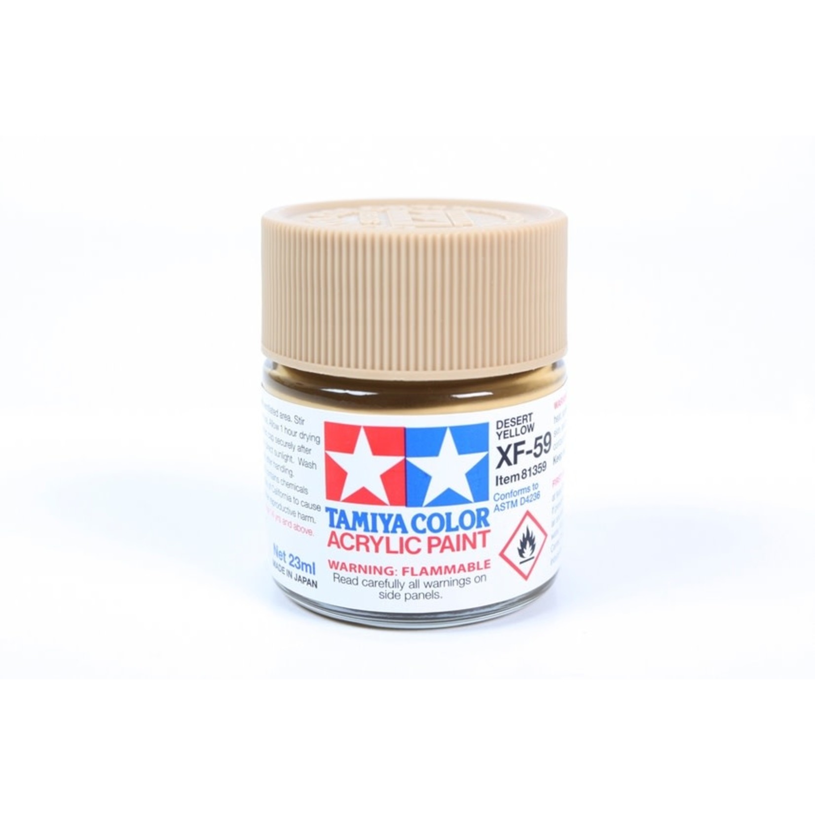 Tamiya Tamiya Acrylic XF-59 Flat Desert Yellow 23ml - Hobby Action Chandler