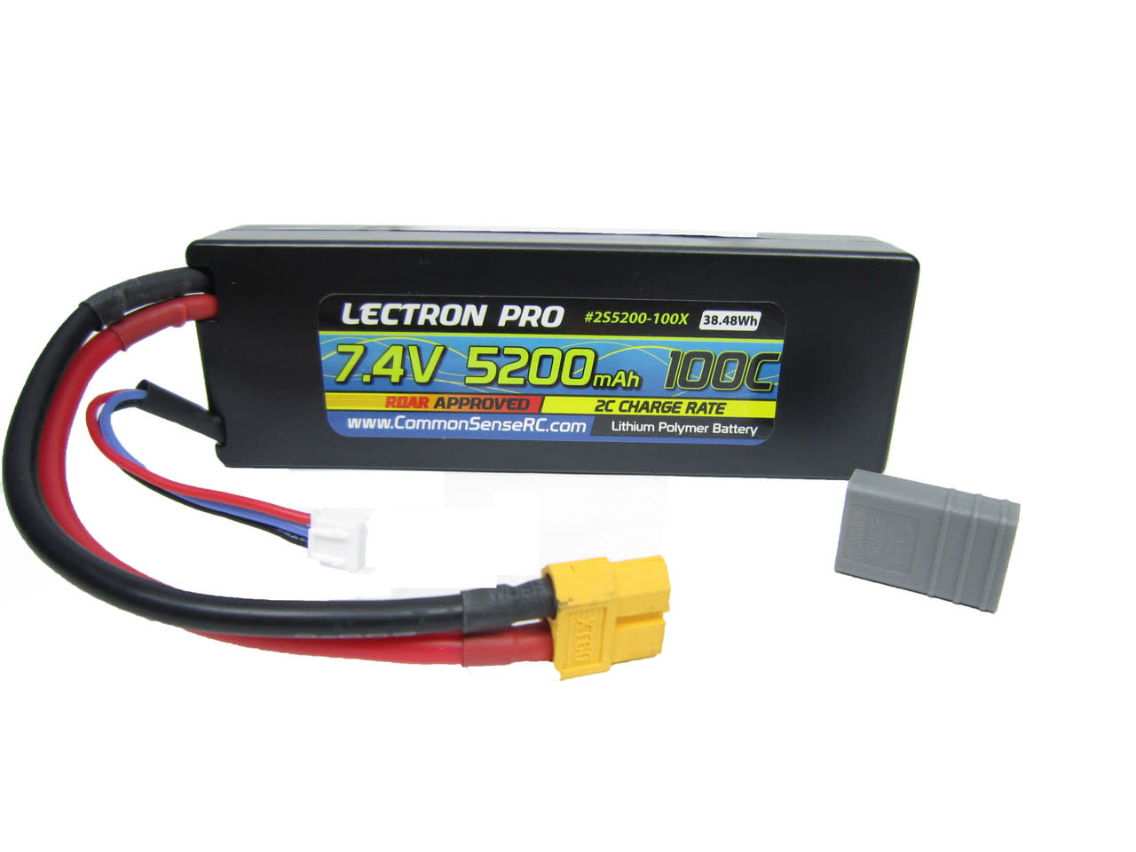 2S5200-100X Lectron Pro 7.4V 5200mAh 100C Lipo Battery with XT60 ...