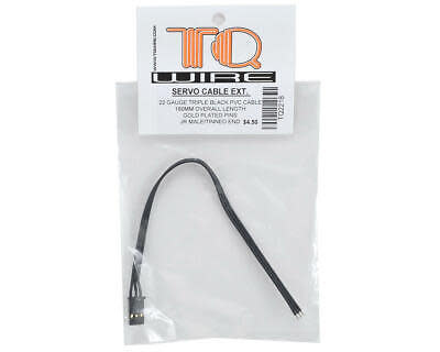 TQ Wire TQW2218 TQ Wire Tripple Black JR Servo Extension (180mm ...