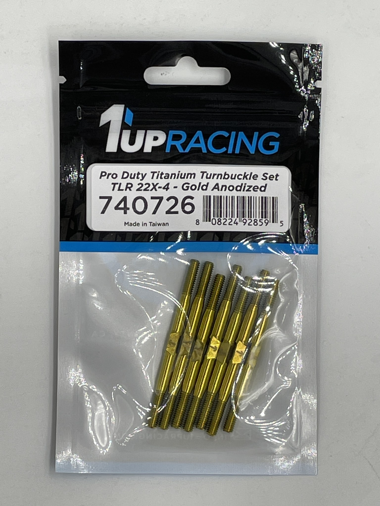 1UP740726 1up Racing Pro Duty Titanium Turnbuckles - TLR 22X-4 Gold - Hobby Action Chandler