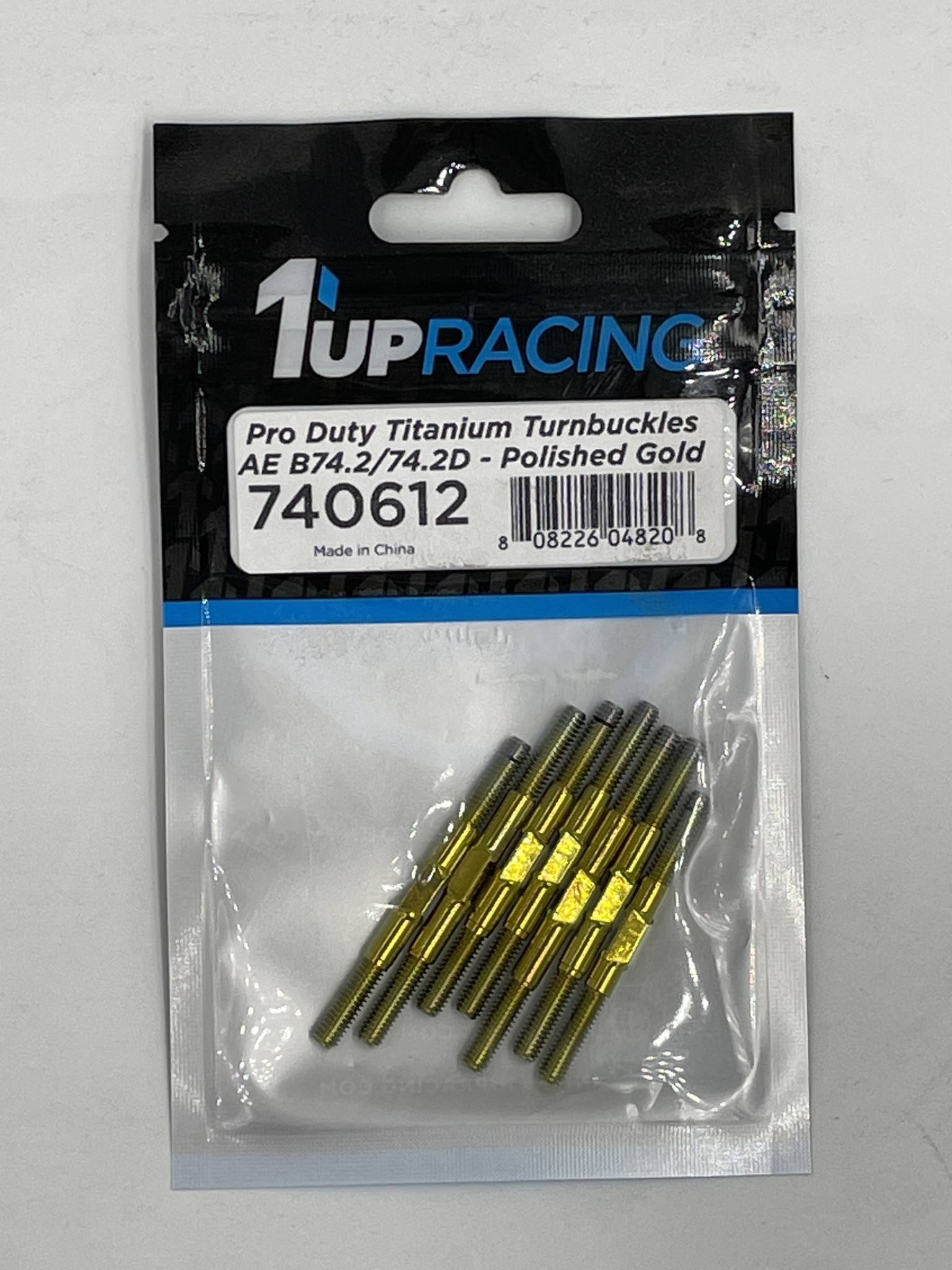 1UP 1UP740612 1Up Racing Pro Duty Titanium Turnbuckle Set - Hand Polished Gold - AE B74. - Hobby ...