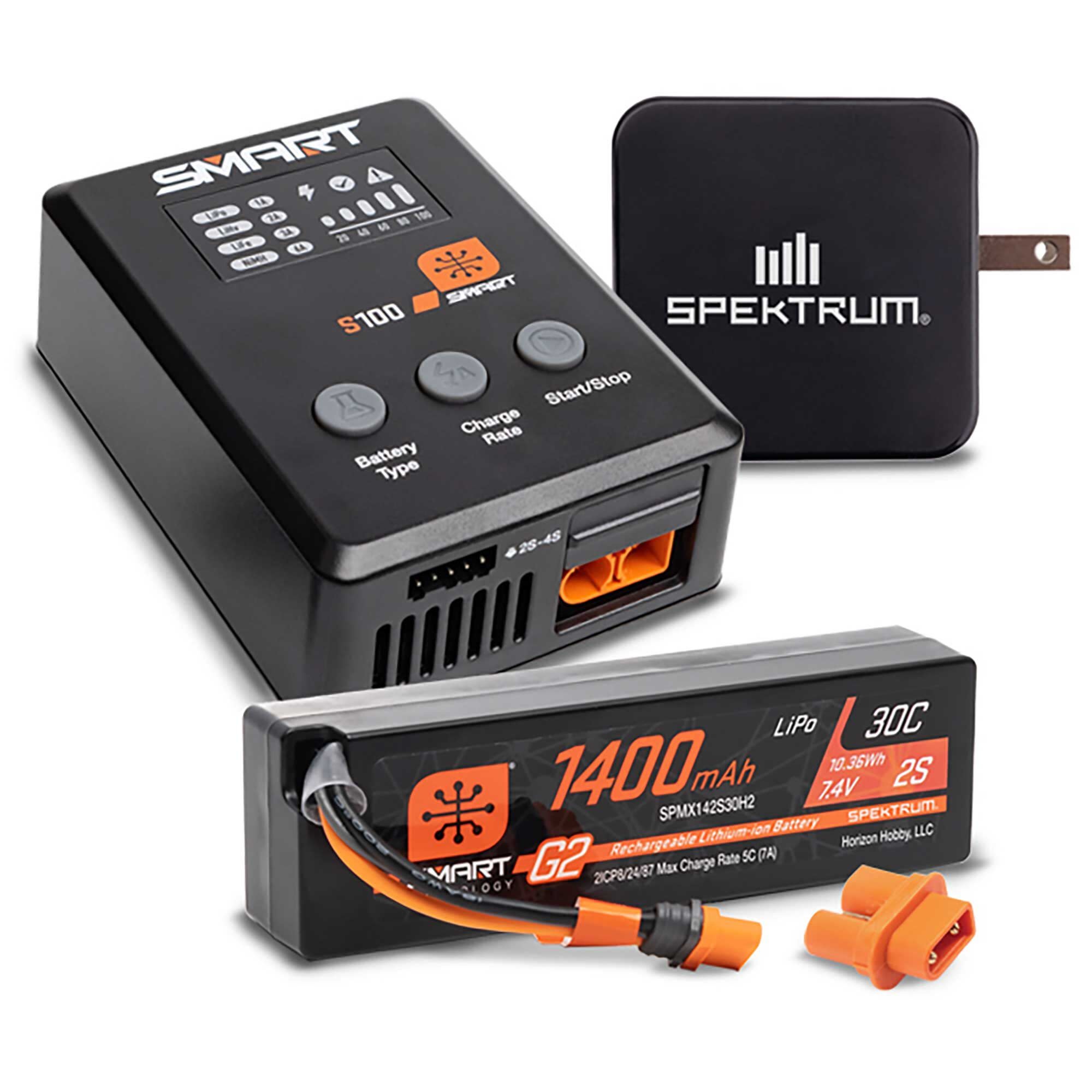 Spektrum SPMXPSS215 Spektrum Smart Powerstage Bundle: 1400mAh 2S 30C ...
