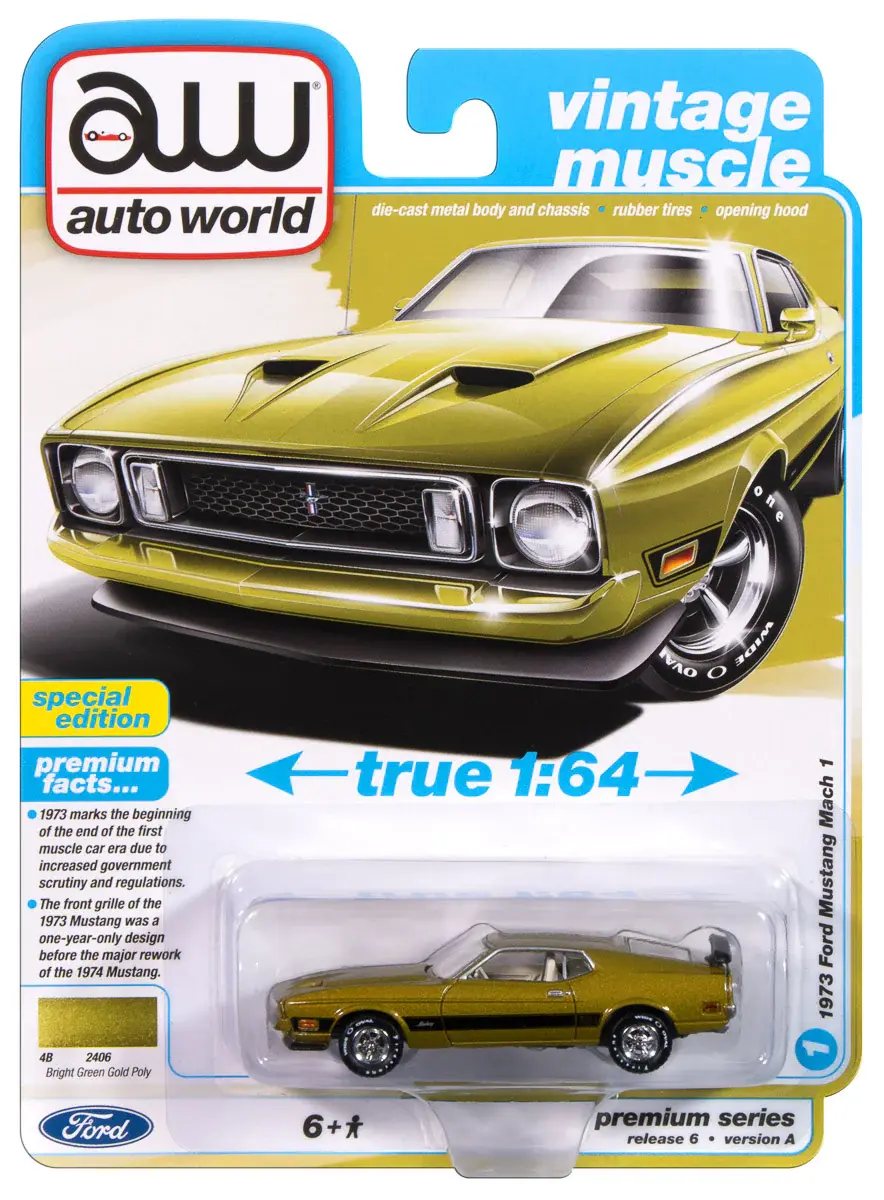 Auto World AWSP173A Auto World 1973 Ford Mustang Mach 1 (Bright Green ...