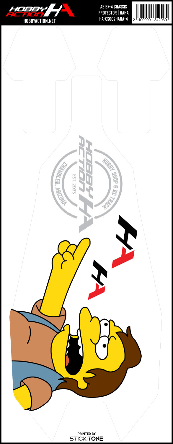 StickIt1 HA-CS002HAHA-4 Hobby Action Chassis Skin- AE B7 -4 Chassis ...