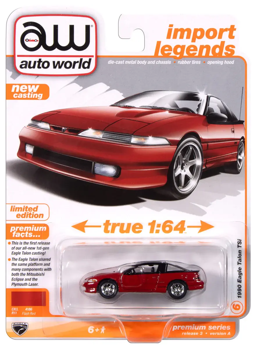 Auto World AWSP180A Auto World 1990 Eagle Talon TSi (Flash Red Body ...