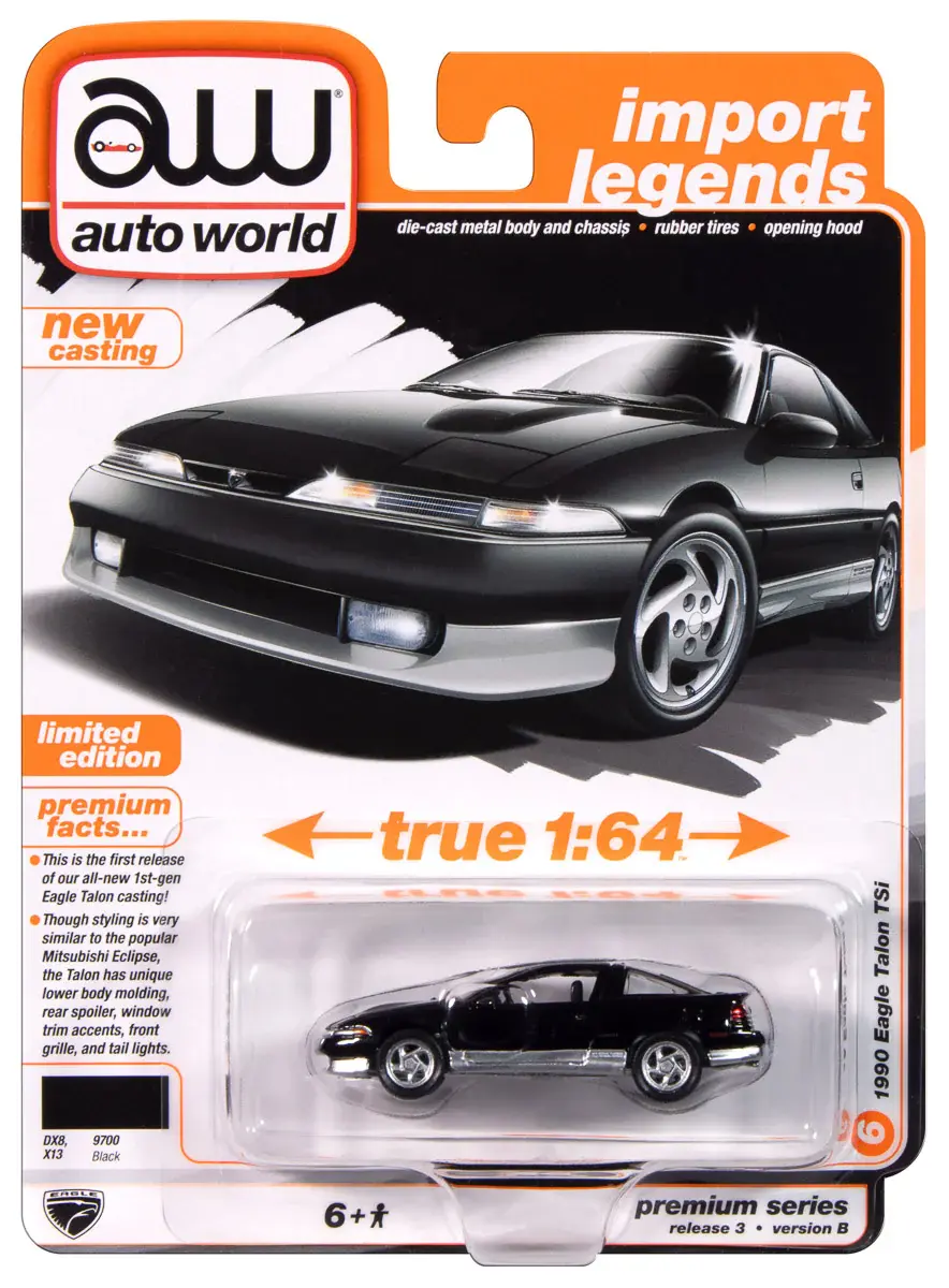 Auto World AWSP180B Auto World 1990 Eagle Talon TSi (Gloss Black Body ...