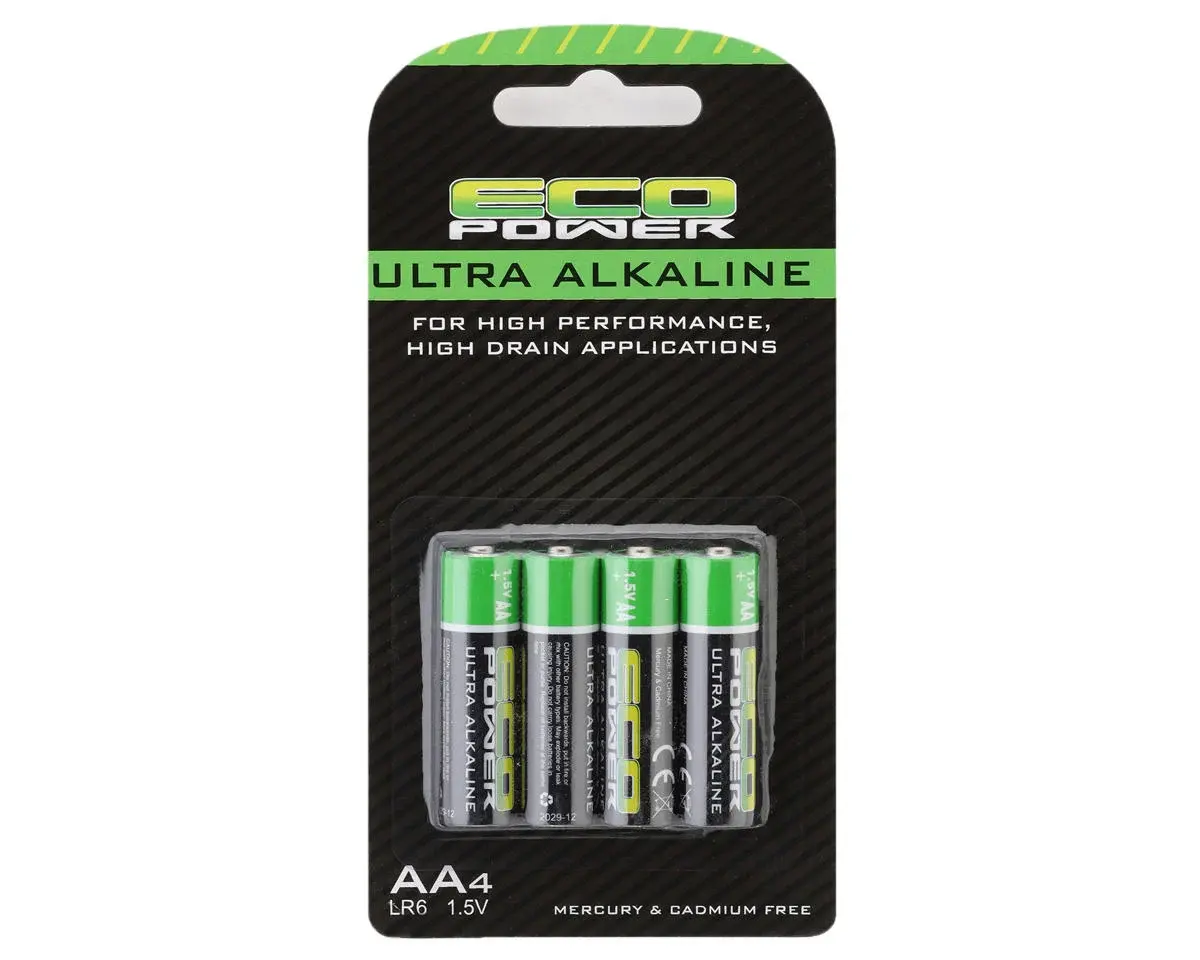 EcoPower ECP-5061 EcoPower Ultra Alkaline AA Batteries (4) (Mercury ...