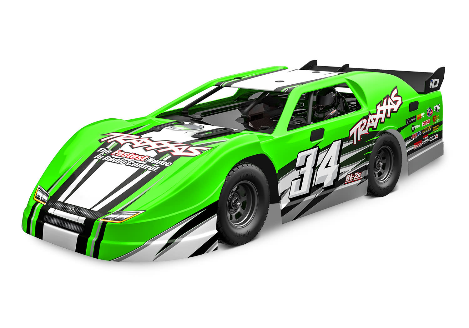 Traxxas TRA104364-74-GRN Traxxas Slash Late Model BL-2s Green - Hobby ...