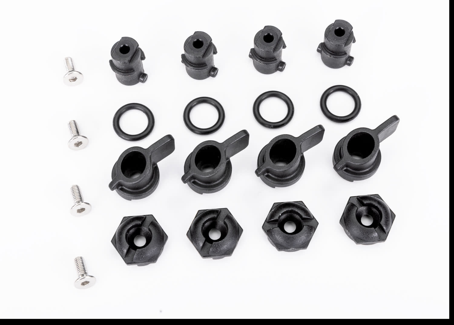 TRA10318 Traxxas Hatch Mount Nuts w/ Shafts & O-Rings - Hobby Action ...