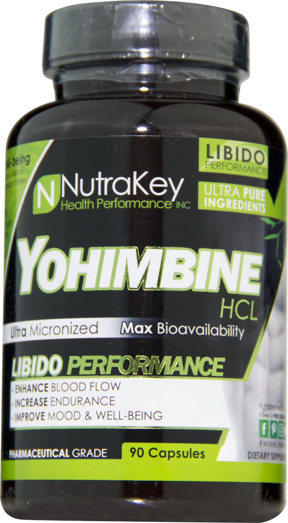 NutraKey Yohimbine HCL 90 Capsules - Super Nutrition