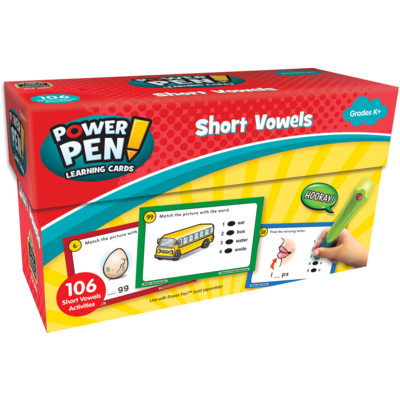 Power Pen Learning Cards: Short Vowels - Educational Outfitters