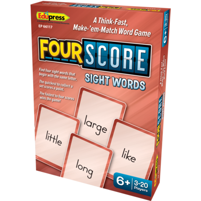 Four Score Card Game: Sight Words - Educational Outfitters