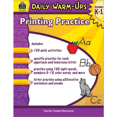 Daily Warm-Ups: Printing Practice Grades K-1 - Educational Outfitters