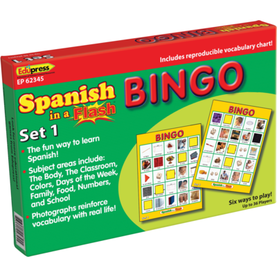 Spanish in a Flash Bingo Game Set 1 - Educational Outfitters