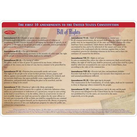 POLY CHT LEARNING MAT CONSTITUTION/BILL OF RIGHTS - Educational Outfitters