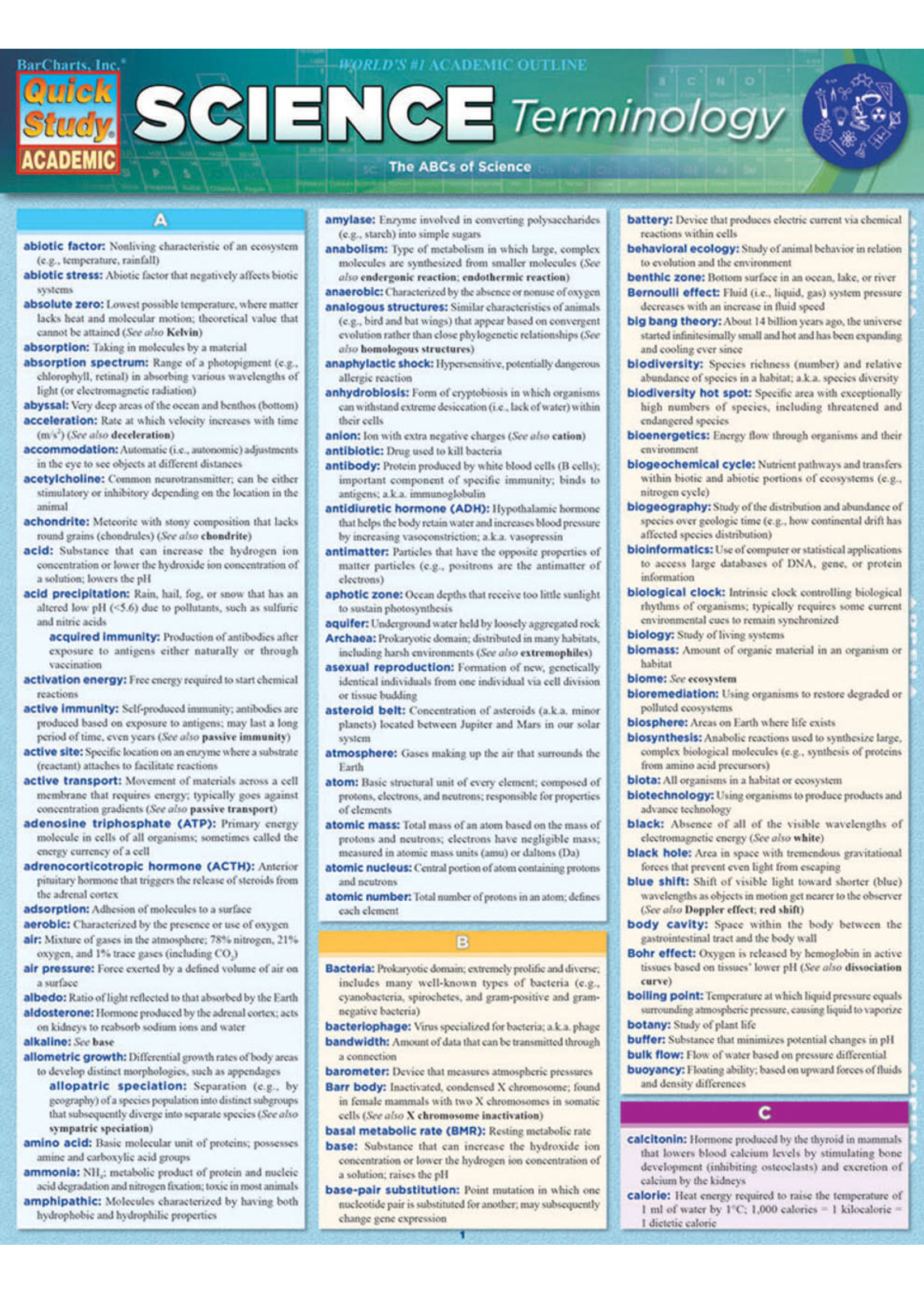 SCIENCE TERMINOLOGY - Educational Outfitters