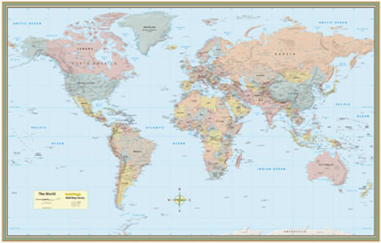 QuickStudy: World Map Paper Poster - Educational Outfitters