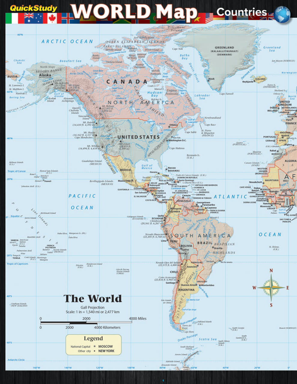 QuickStudy: World Map: Countries Laminated Reference Guide ...