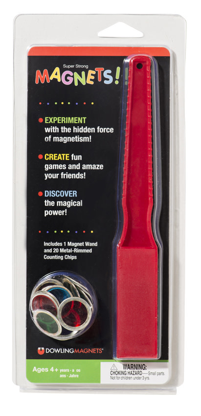 Magnet Wand & 20 Metal-Rimmed Counting Chips - Educational Outfitters
