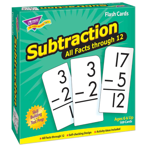 Subtraction 0-12 All Facts Skill Drill Flash Cards - Educational Outfitters