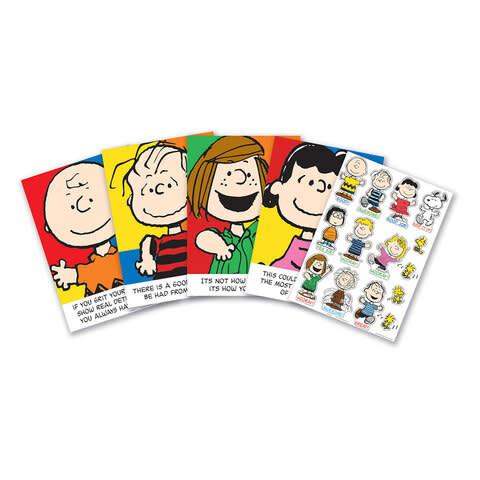 Peanuts Characters and Motivational Phrases Bulletin Board Set ...