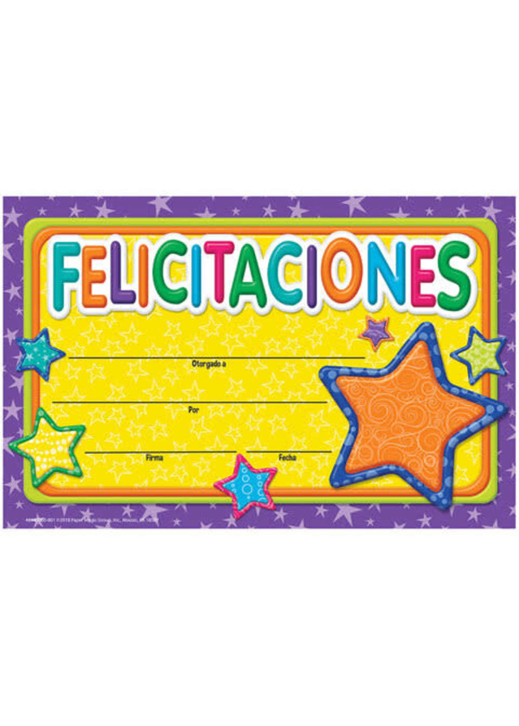 AWARD CONGRATULATION SPANISH - Educational Outfitters