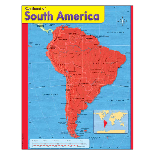 Continent of South America Learning Chart - Educational Outfitters