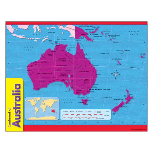 Continent of Australia Learning Chart - Educational Outfitters