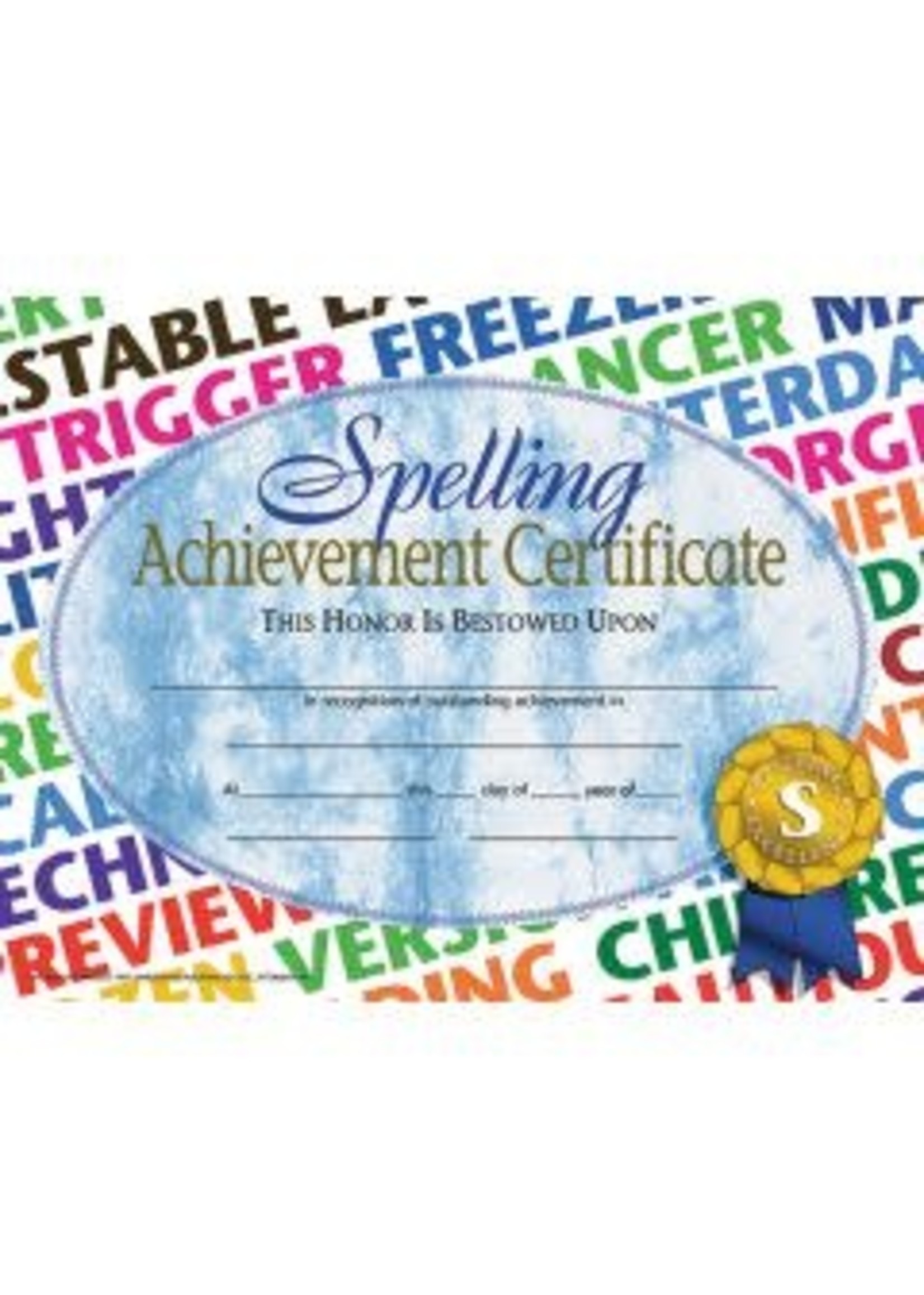 CERTIFICATE SPELLING ACHIEVE - Educational Outfitters