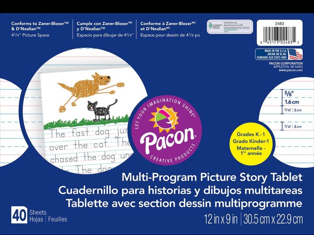 Pacon Multi-Program Handwriting Tablet Grade K-1 - Educational Outfitters